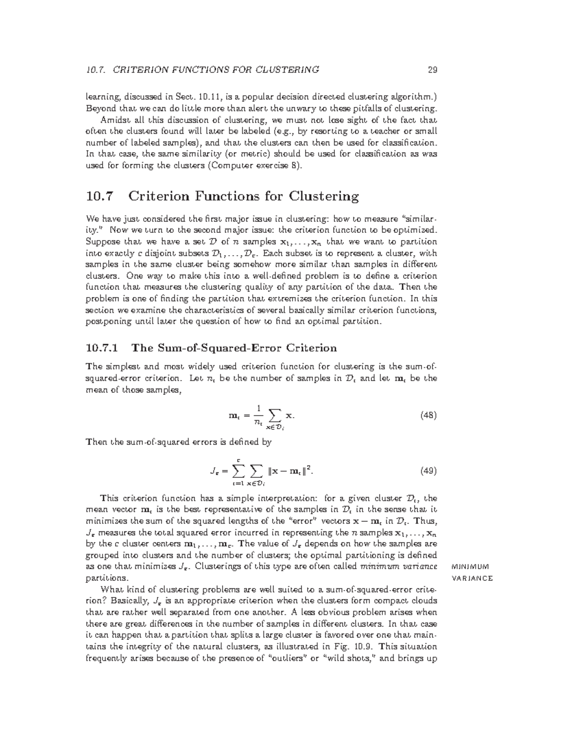 Clustering Notes Regarding Data Mining 10 Criterion Functions For Clustering 29 Learning