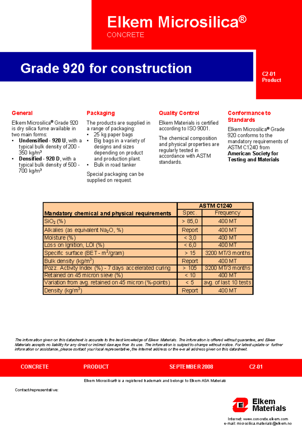 Catalo Elkem (Tiếng Anh) - Elkem Microsilica ####### ® CONCRETE C2 ...