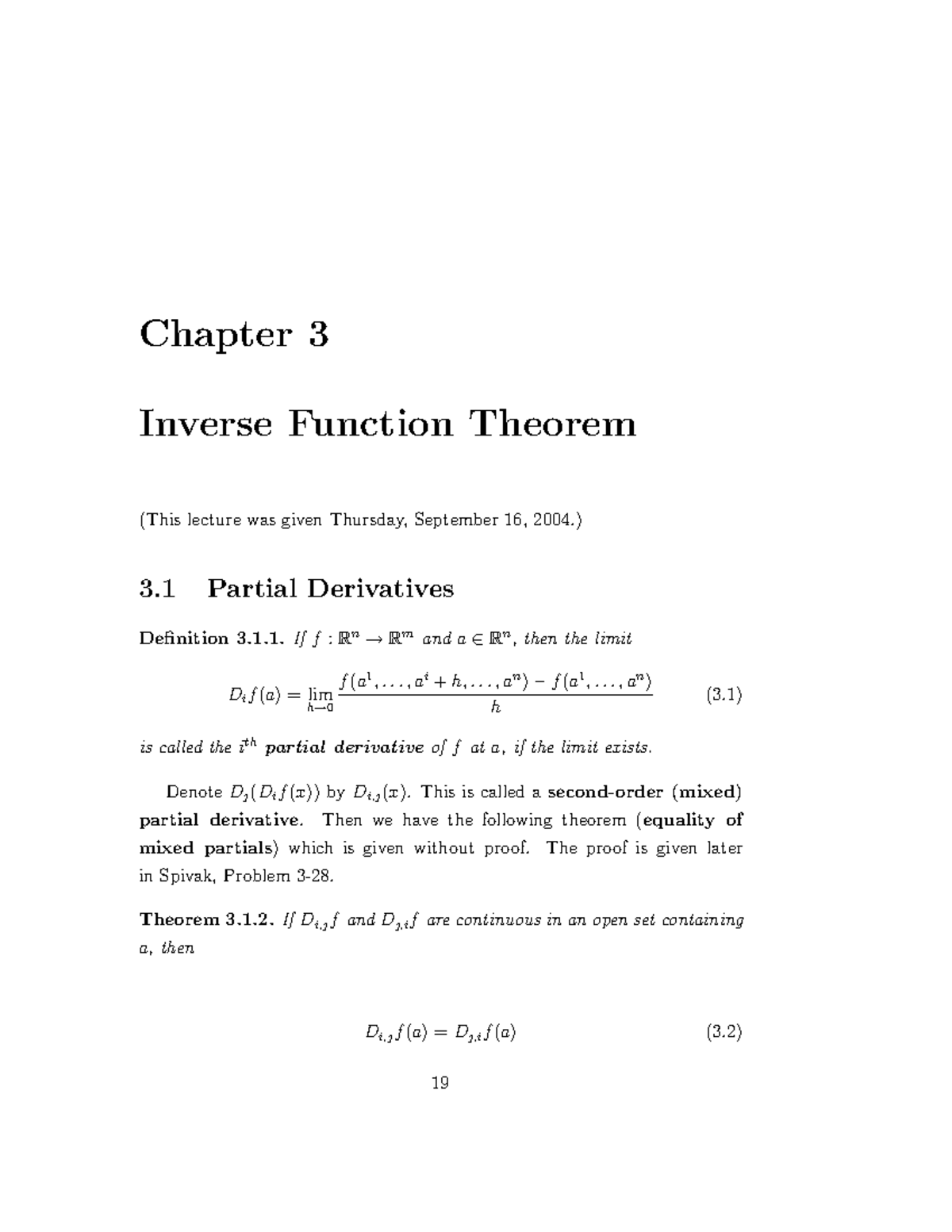 Chapter 3 Inverse Function Theorem (PDF) - Chapter 3 Inverse Function ...