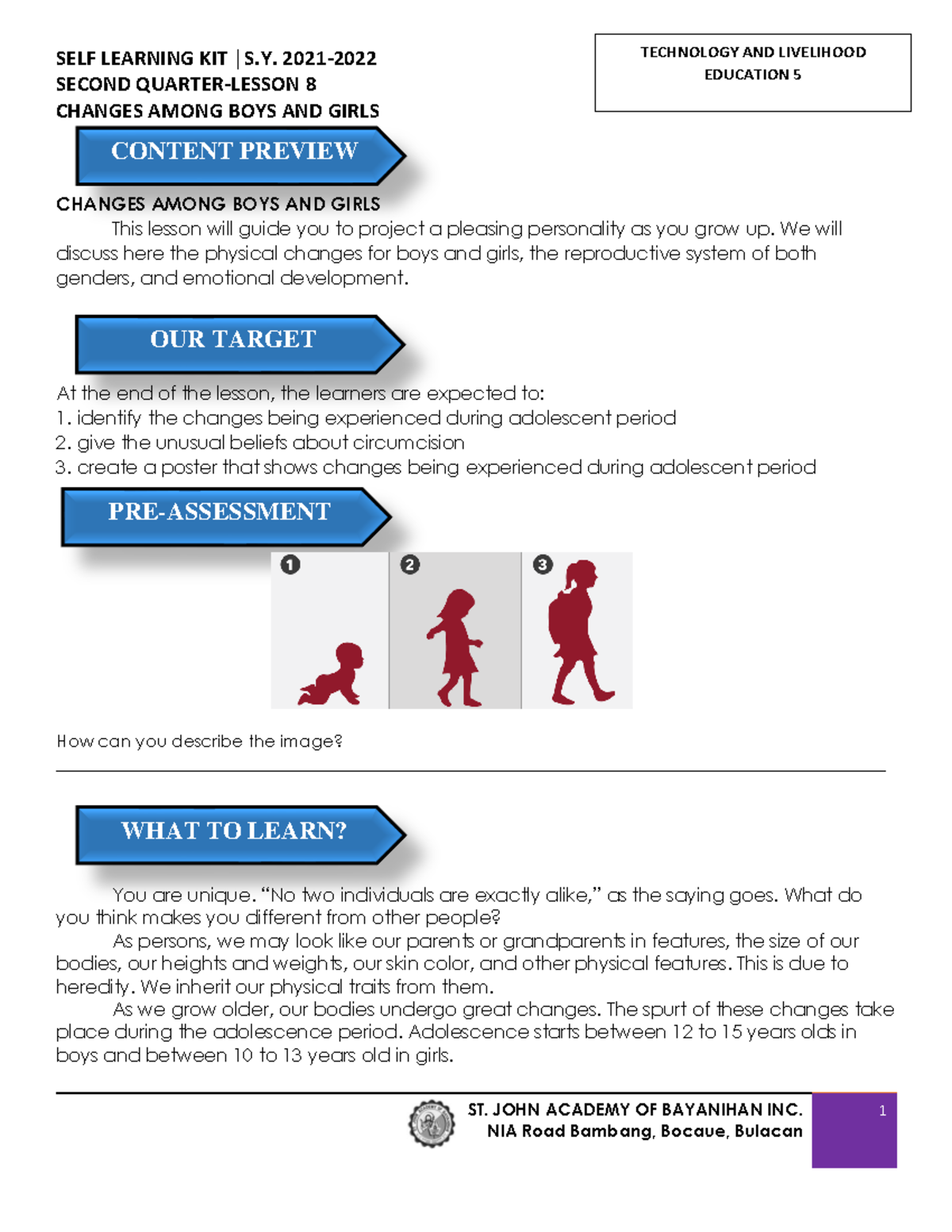 Lesson 8-10 - technology and livelihood education 7 - SELF LEARNING KIT ...