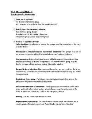 MSC SC Week 2 Research Methods - Week 2 Research Methods 3rd October 2022 Introduction to - Studocu