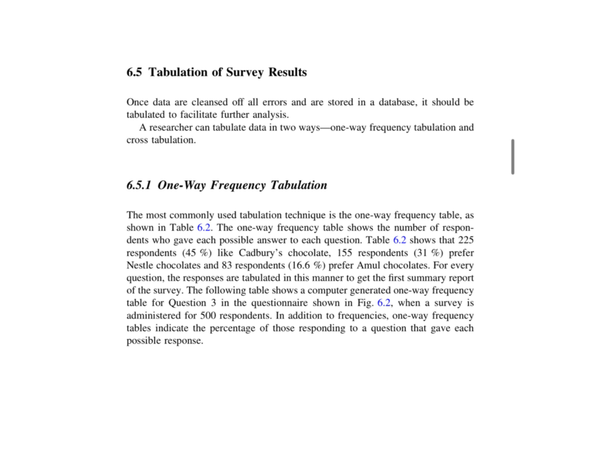 Tabulation of survey results - Business Research - Studocu
