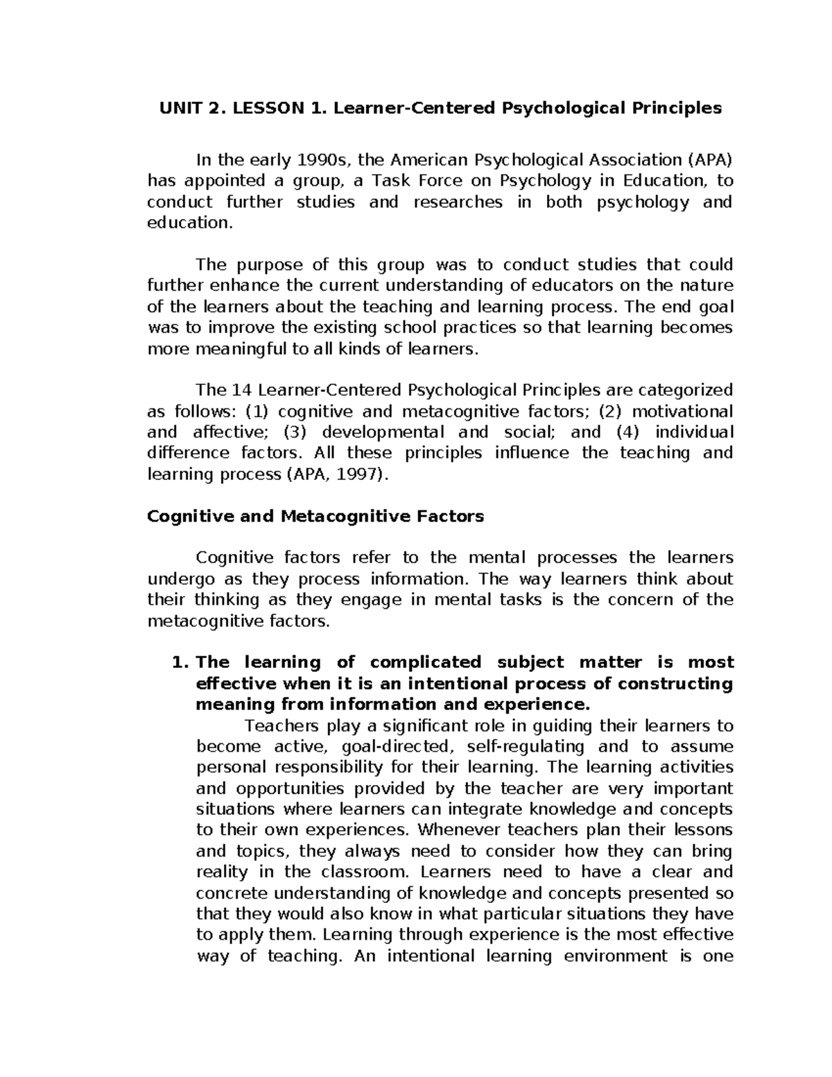 UNIT-2- Lectures-for-BEED-MATH-and- Science - UNIT 2. LESSON 1. Learner ...