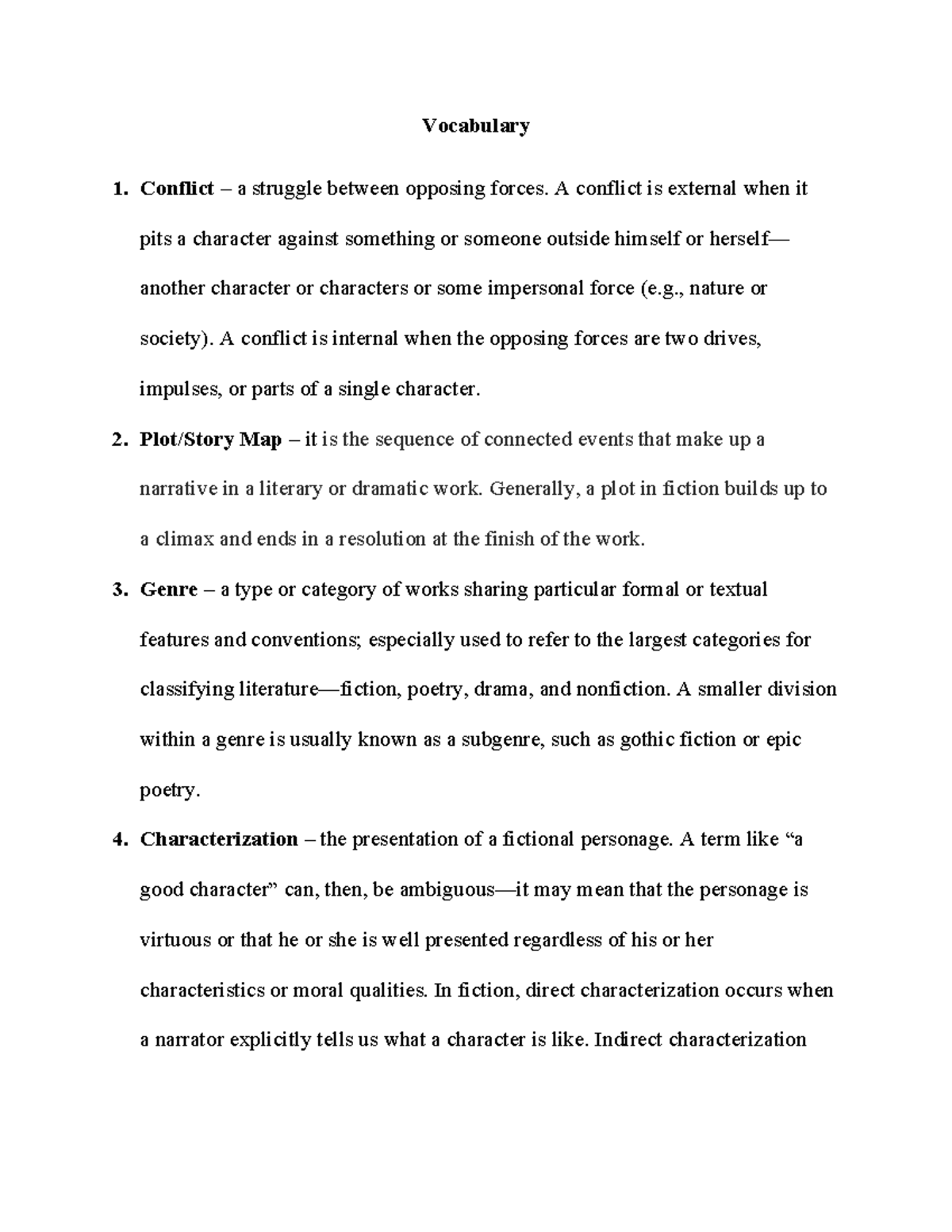 Vocabulary - Lecture - Vocabulary Conflict – a struggle between ...