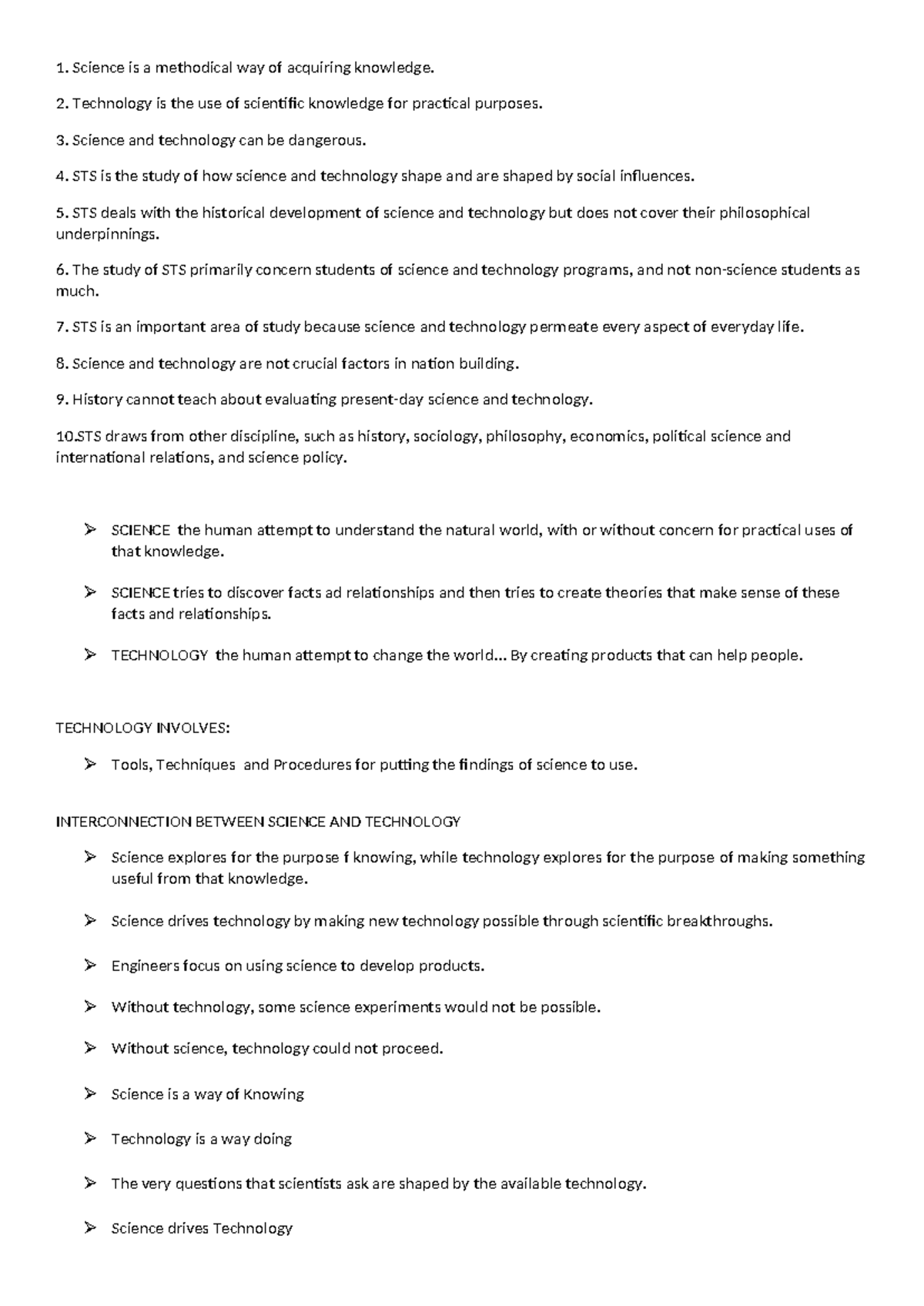 STS-reviewer - exam reviewer - Science is a methodical way of acquiring knowledge. Technology is ...