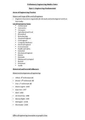 Year 11 Engineering Study Notes - Preliminary Engineering Studies Notes ...