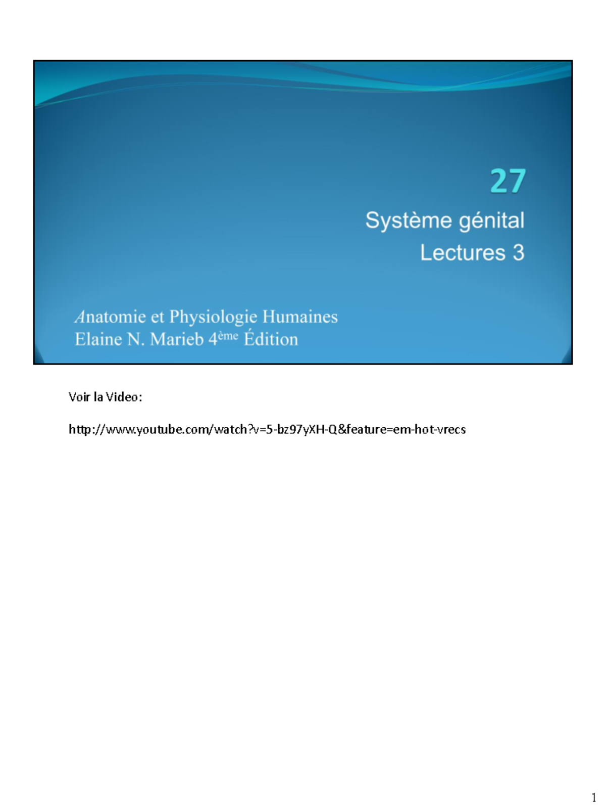 9.91 Système génital lectures 3 pdf - Voir la Video: - Studocu