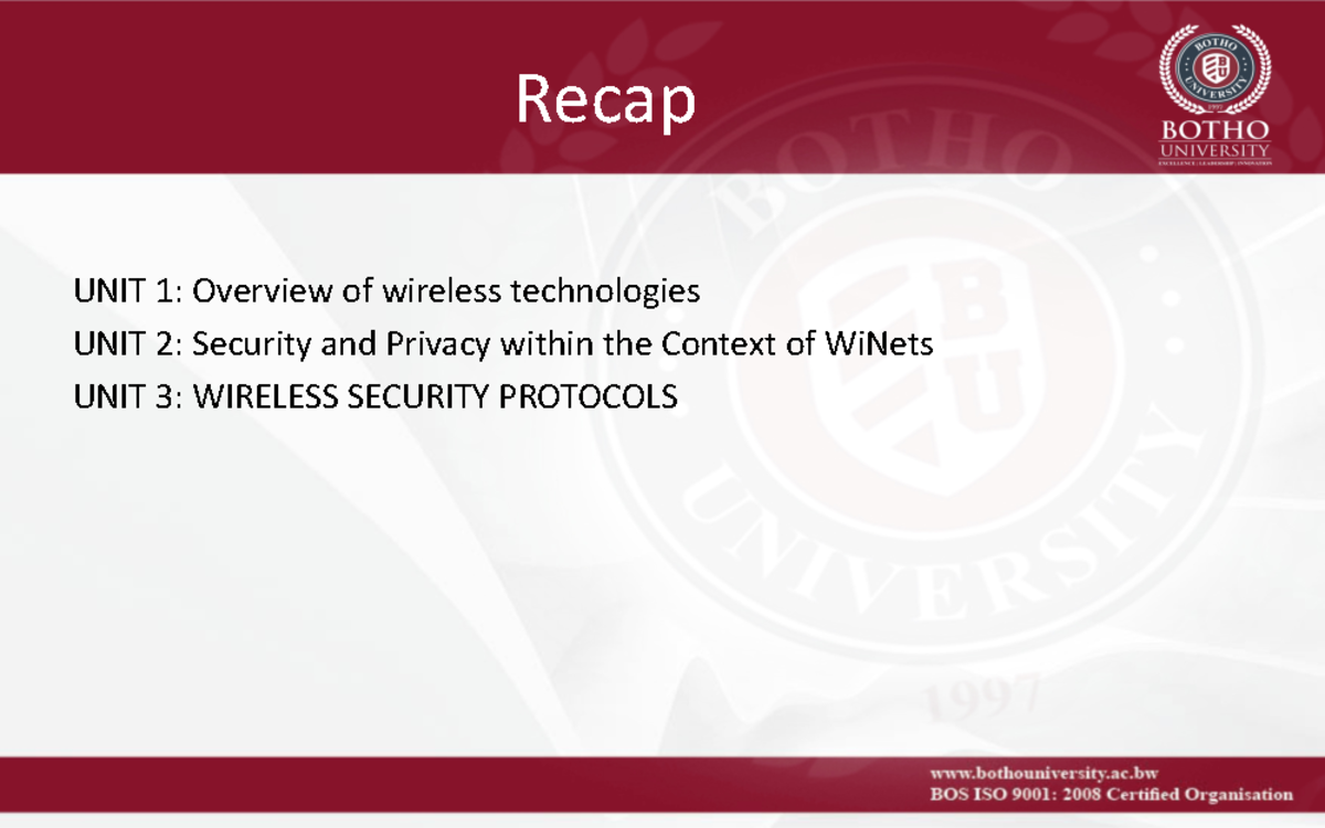 Wms Lecture 08 Framework Recap Unit 1 Overview Of Wireless 4925