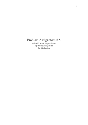 Problem Assignment 2 - The exponential smoothing method - 1 Problem Assignment # 2 Gabriel D ...