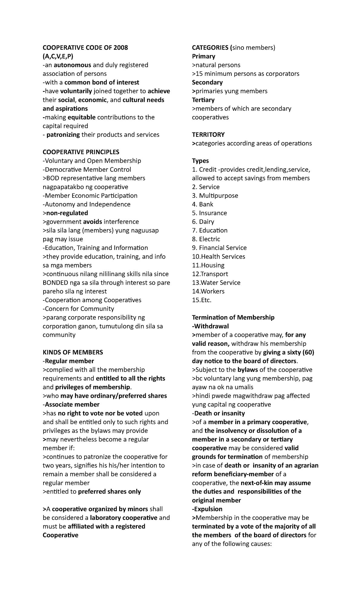 Cooperative CODE OF 2008 - COOPERATIVE CODE OF 2008 (A,C,V,E,P) -an ...