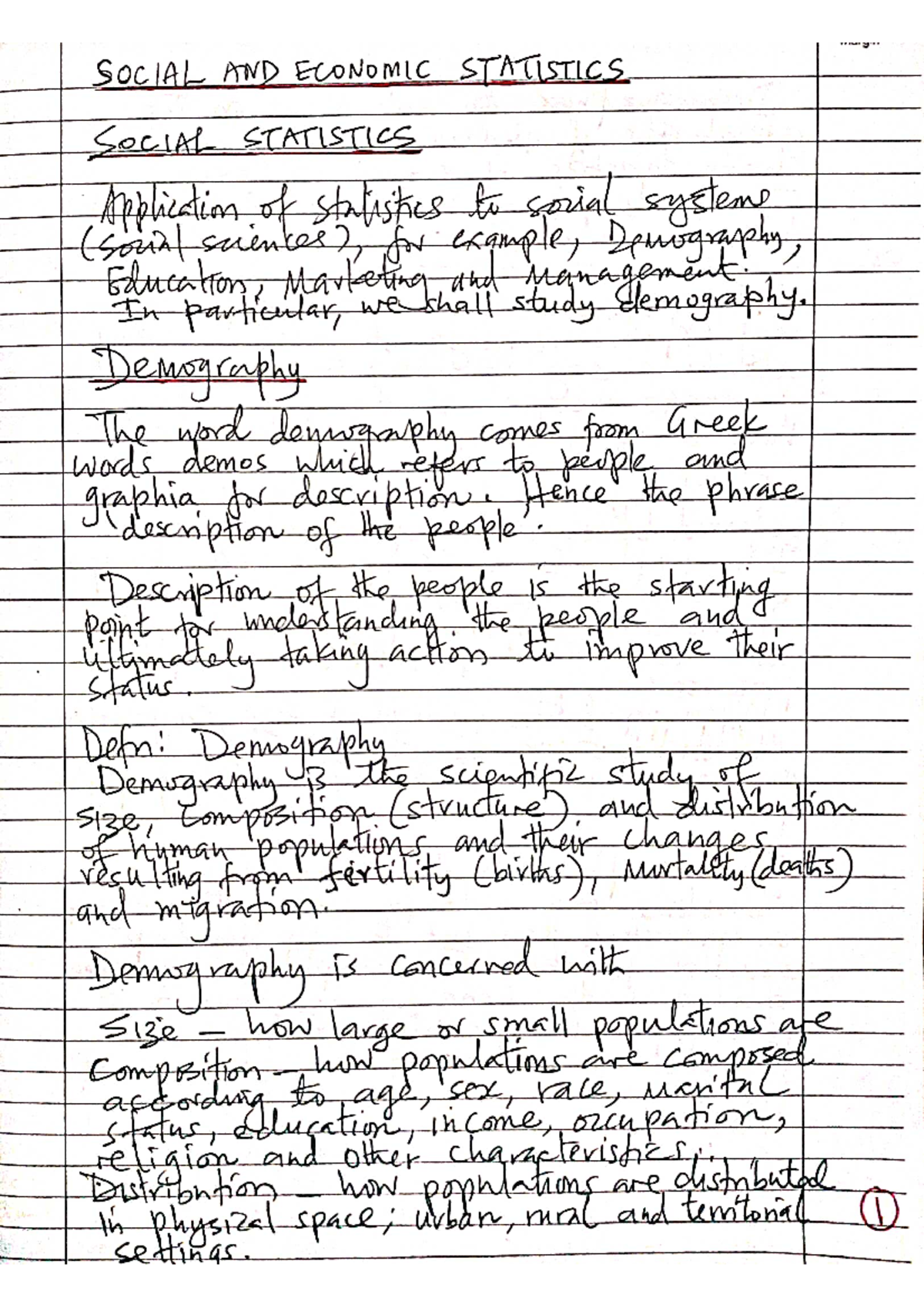STA 3103 Notes 1 - SOCIAL AND ECONOMIC STATISTICS SOCIAL STATISTICS ...