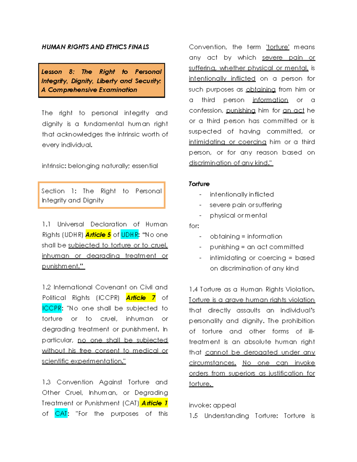 HRE Finals (8-9) - Transes - HUMAN RIGHTS AND ETHICS FINALS Lesson 8 ...