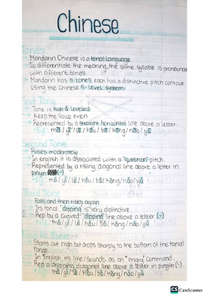 Chinese Learning Notes - 3371 - Studocu