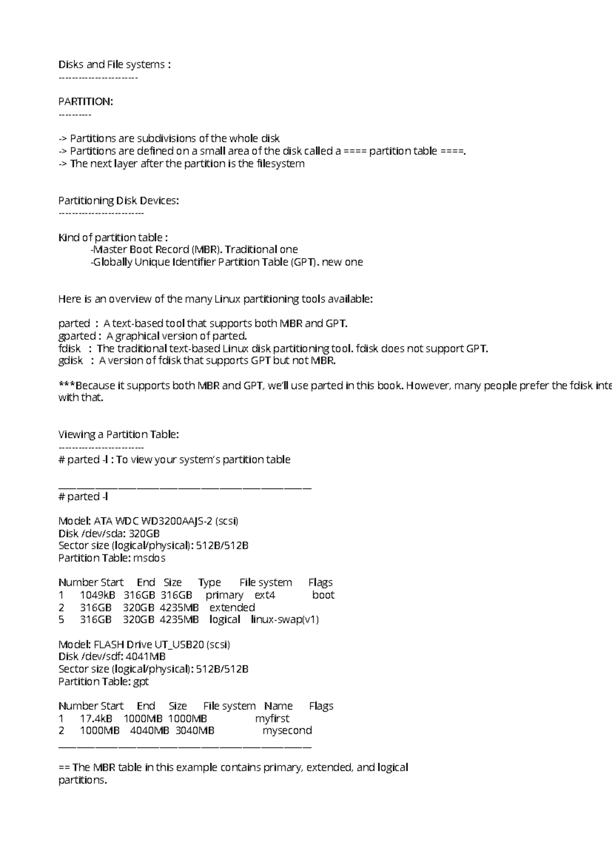 Chapter 4 disc and file system - Disks and File systems : PARTITION: -> Partitions are - Studocu