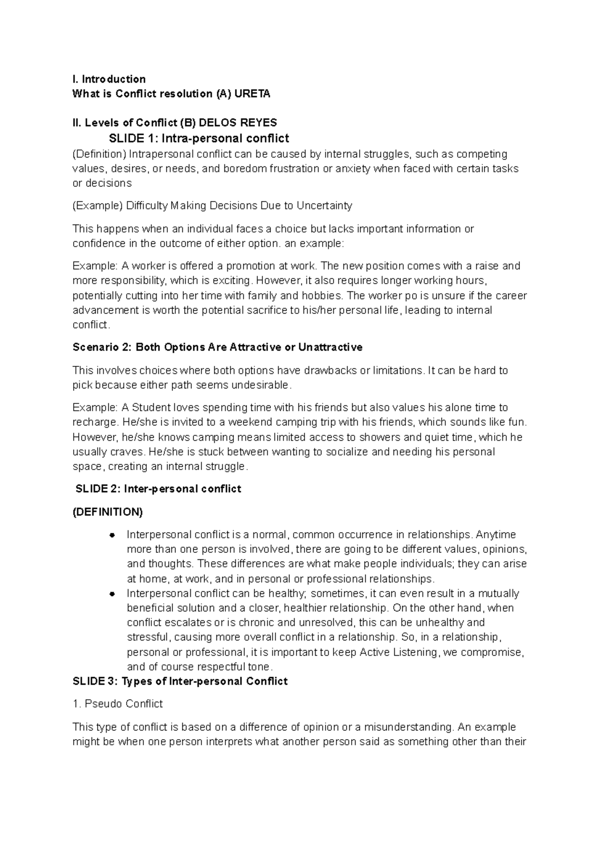 Ethics Report - Script - This is about conflict resolution and ...