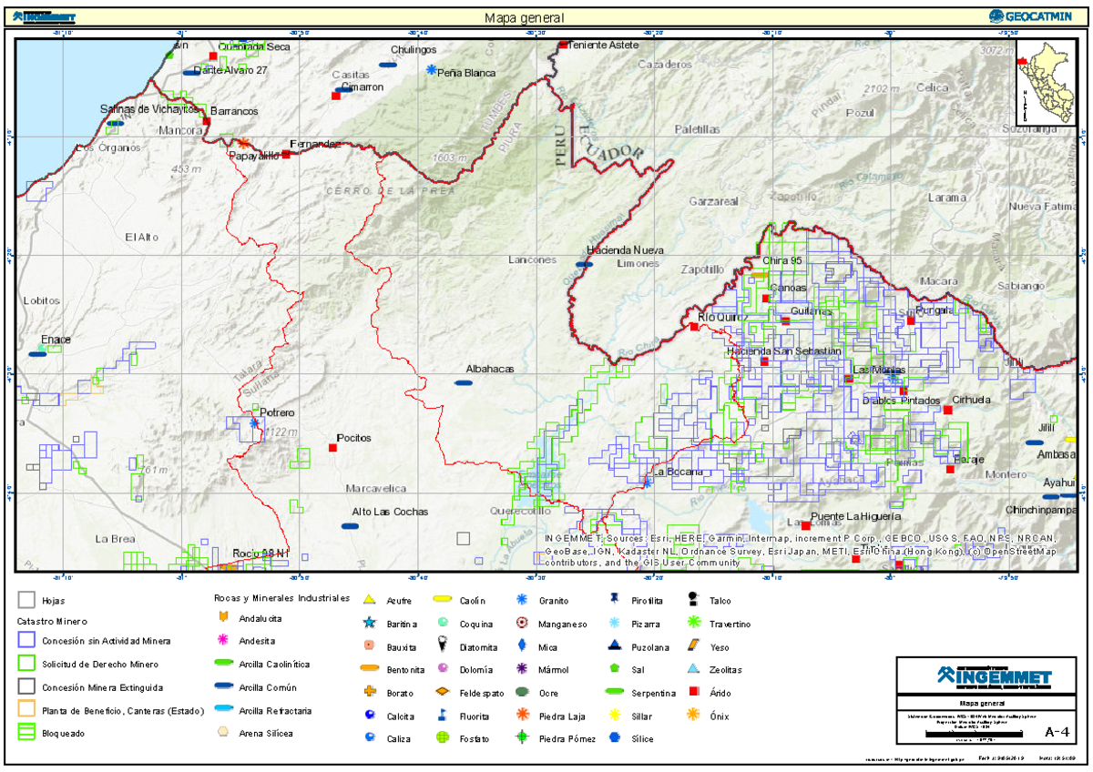 Mapa lancones - ING EMME T; Sources: Esri, HERE, Garmin, Intermap ...