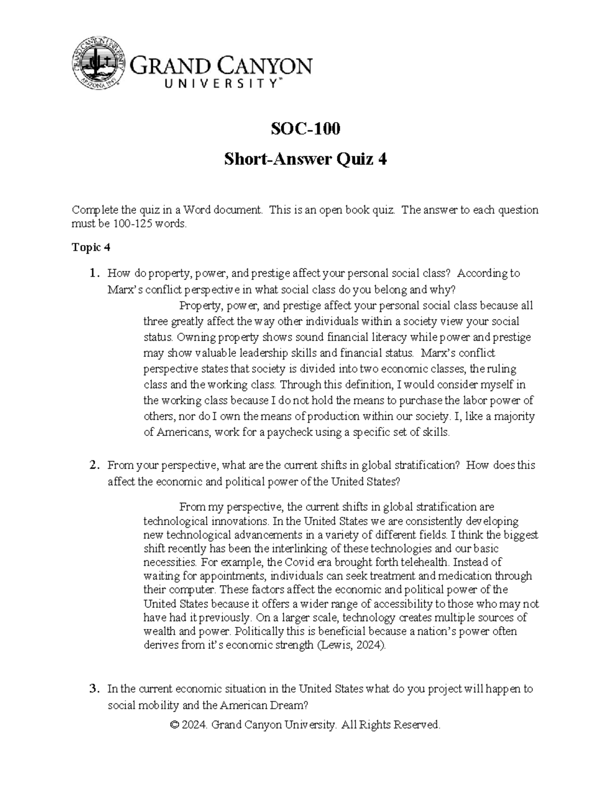 SOC-100.Short-Answer Quiz 4 1-8-18 - SOC- Short-Answer Quiz 4 Complete ...