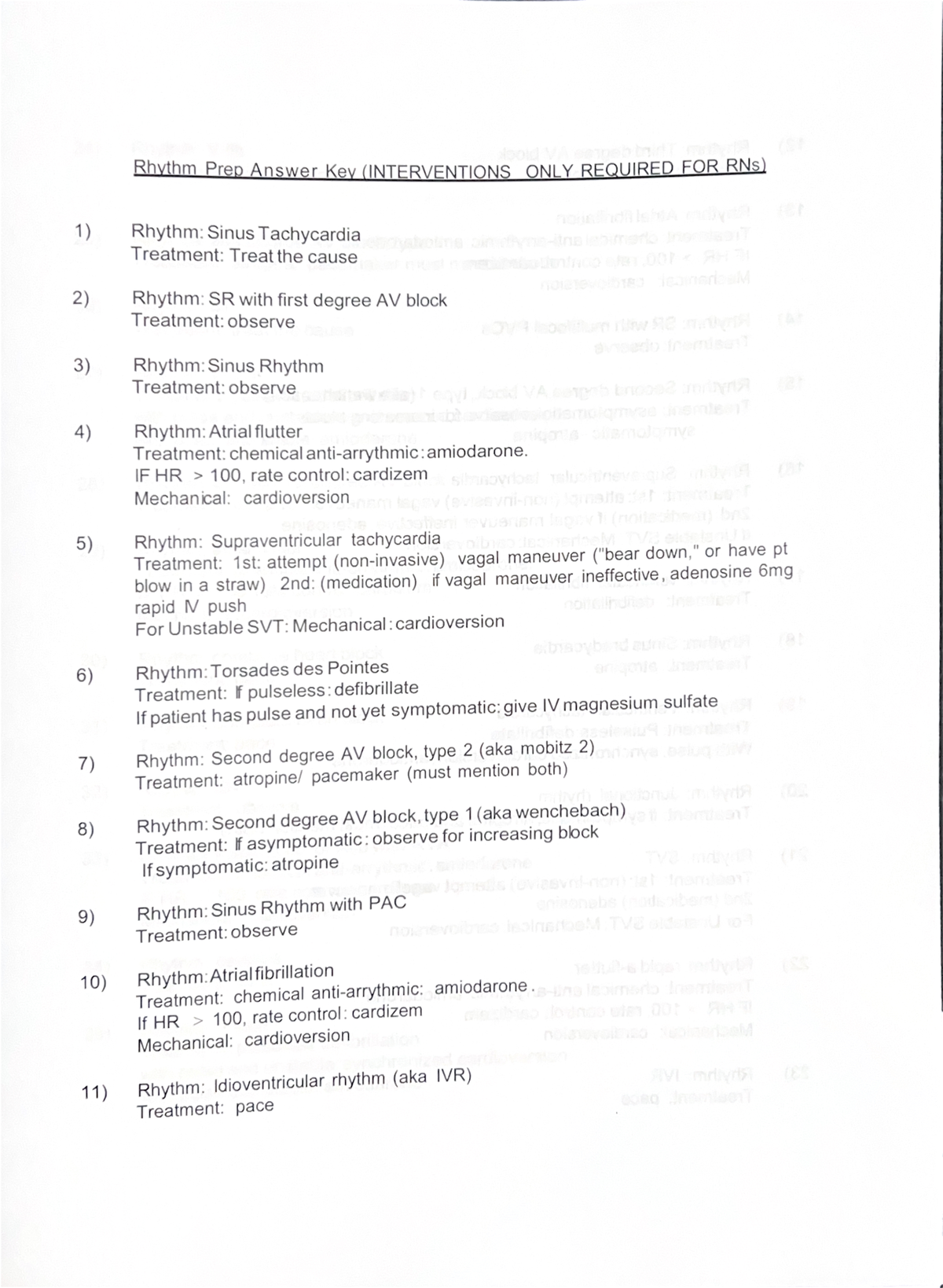 Ekg reading answers - Nursing material - Rhythm Prep Answer Key ...
