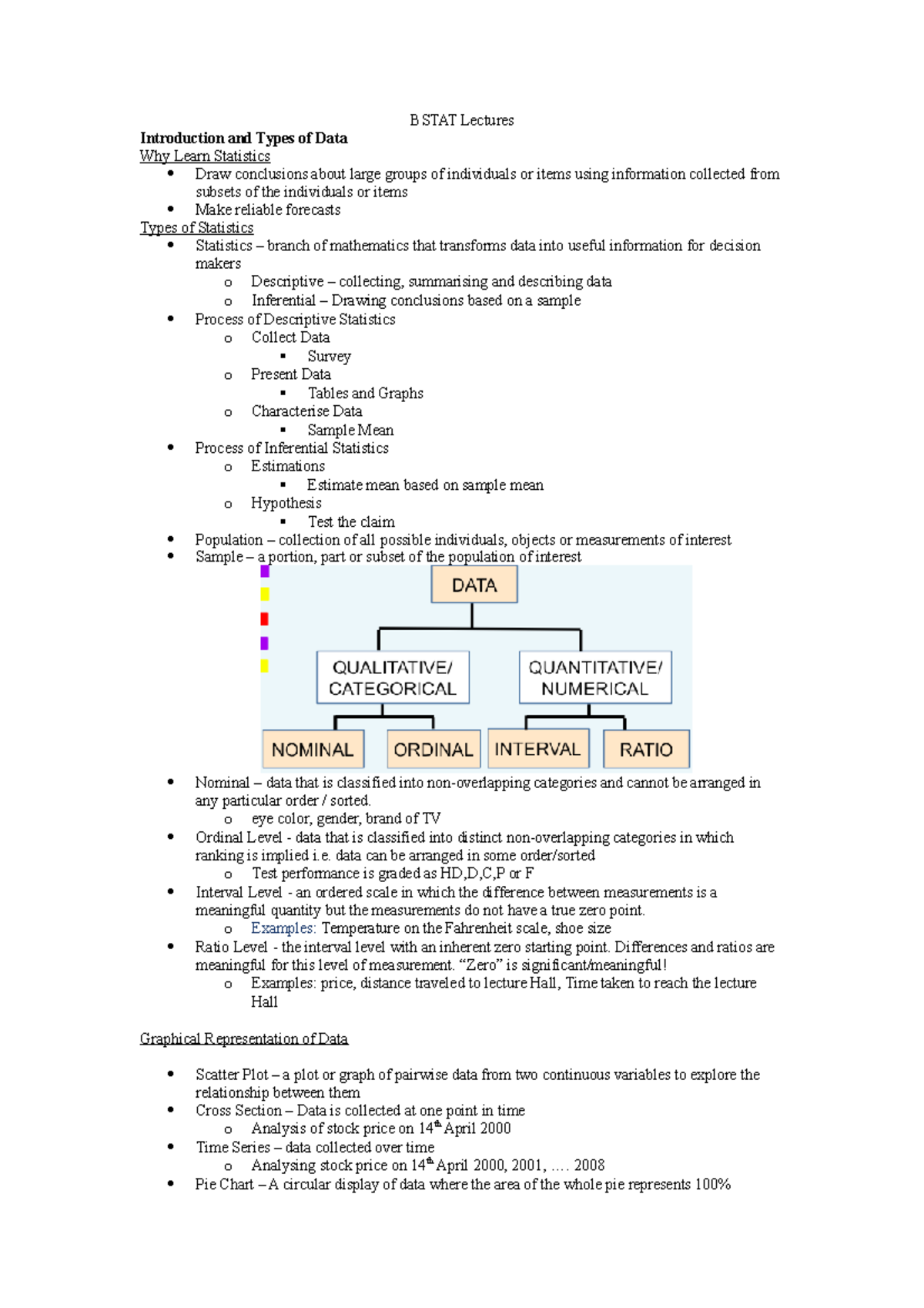 Lecture Notes All Lectures Bstat Lectures Introduction And Types Of