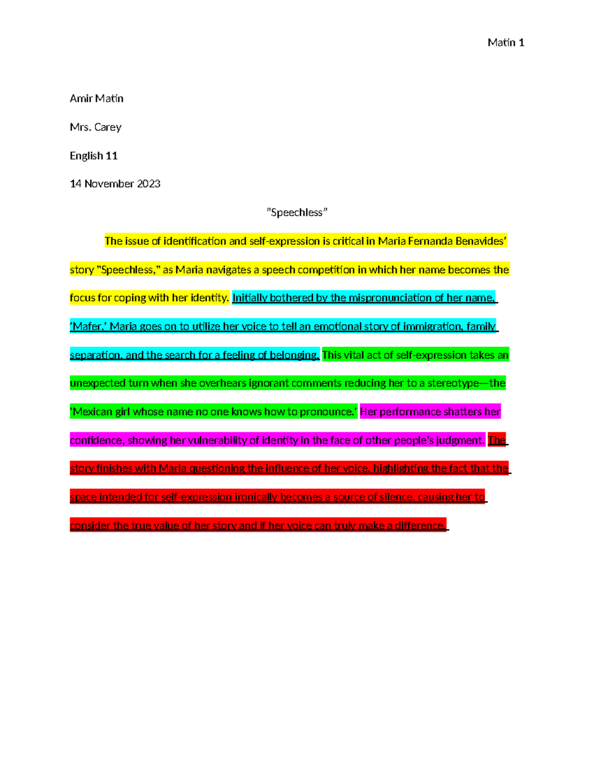 Offically done - Matin 1 Amir Matin Mrs. Carey English 11 14 November ...