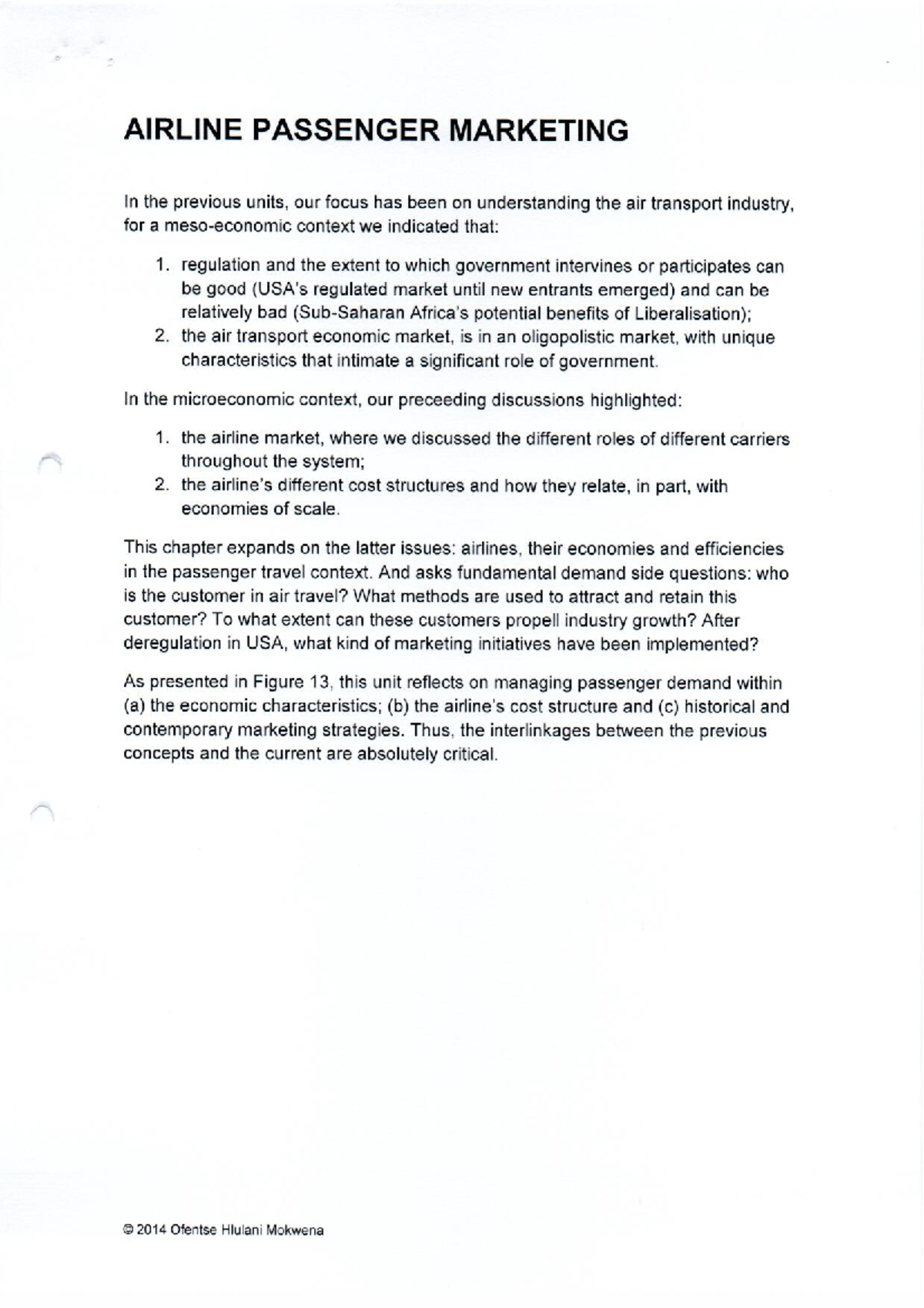 Airline Passenger Marketing chapter 9 - IOPS 618 - Studocu