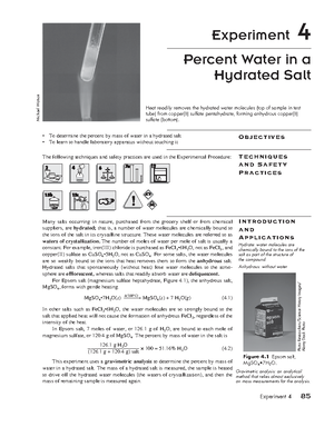 Chem 143 Dry Lab 1 - The Laboratory and SI - Dry Lab 1 The Laboratory ...