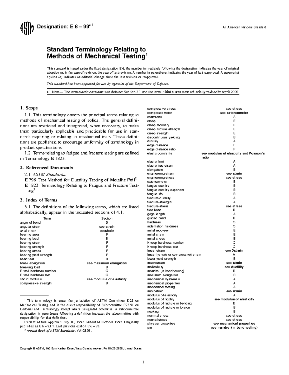 E006 - NORMA ASTM - Designation: E 6 – 99e 1 An American National ...