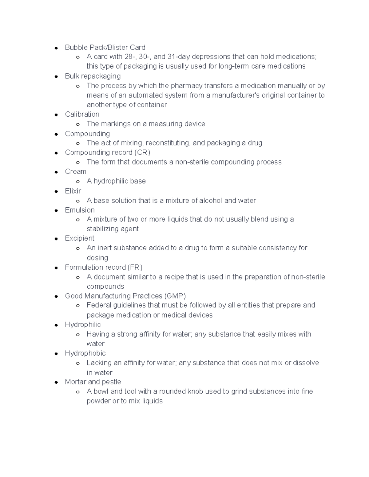 Pharmacology- Chapter 11 Bulk Repackaging and Non-Sterile Compounding ...
