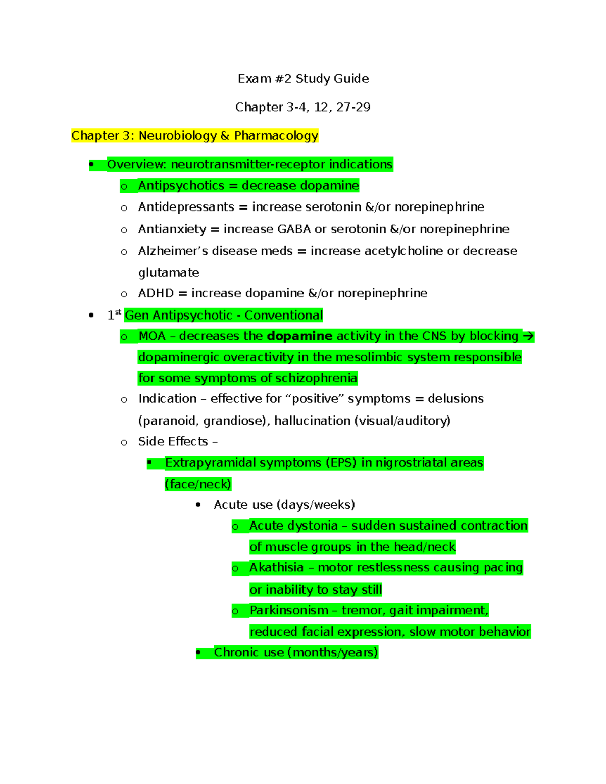 Exam #2 Study Guide - Hope it helps - Exam #2 Study Guide Chapter 3-4 ...