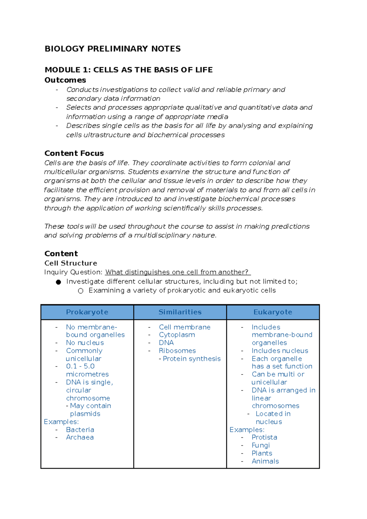 2020 P BIO - Biology Preliminary Notes TO Syllabus (Marissa Jauleska ...