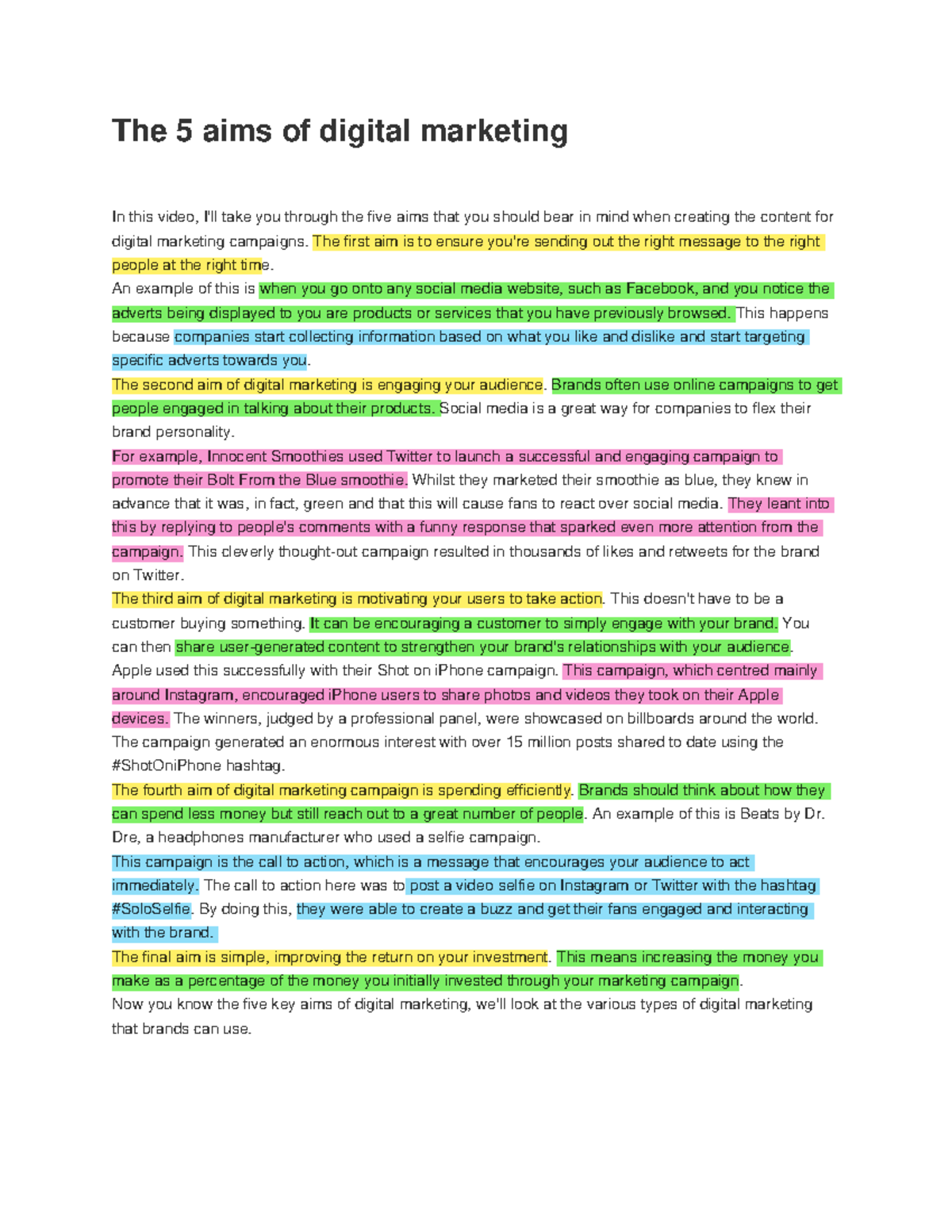 The 5 aims of digital marketing - The 5 aims of digital marketing ...