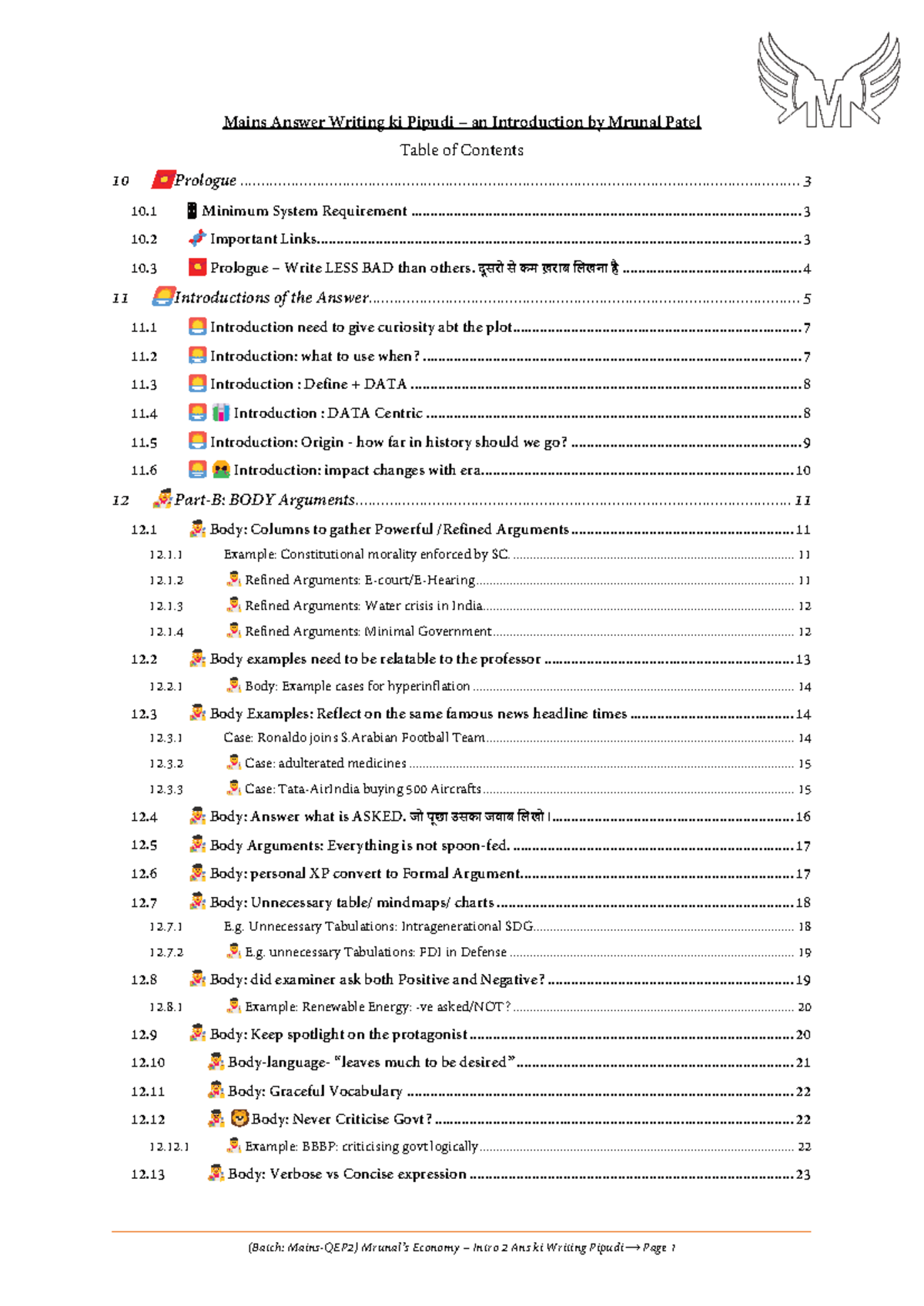 Qep2 mrunal mains hanout - Mains Answer Writing ki Pipudi – an ...