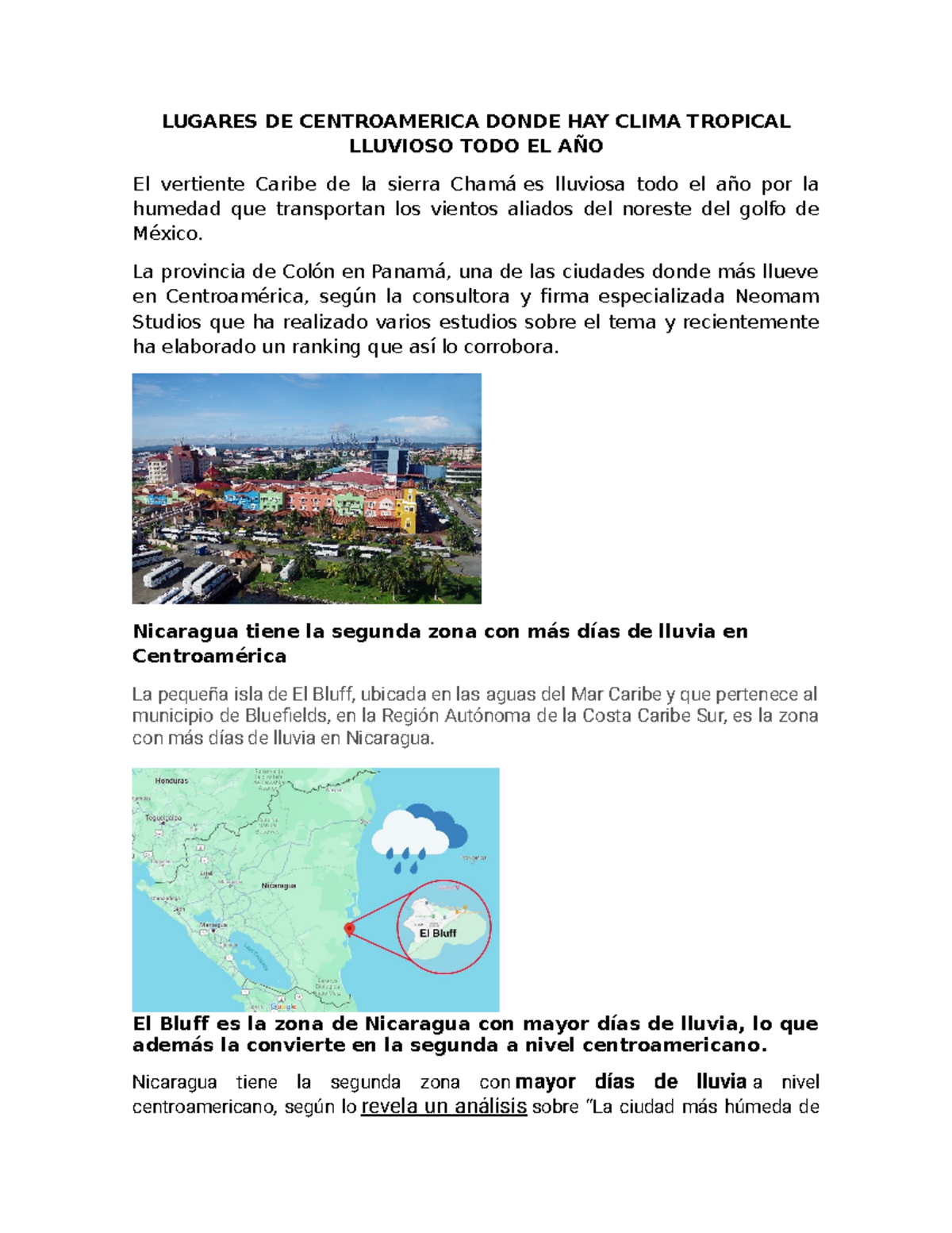 Lugares DE Centroamerica Donde HAY Clima Tropical Lluvioso TODO EL AÑO ...