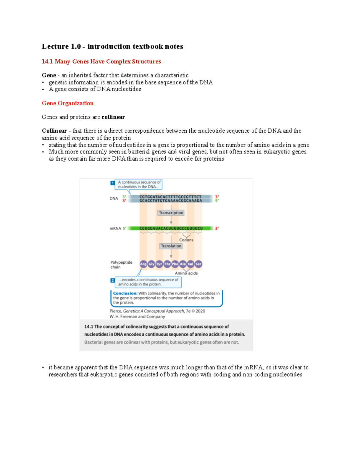 1.0 text notes - Summary Genetics - Lecture 1 - introduction textbook ...