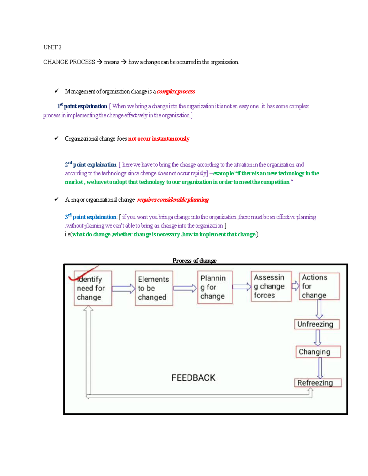 Org change - UNIT 2 CHANGE PROCESS means how a change can be occurred ...
