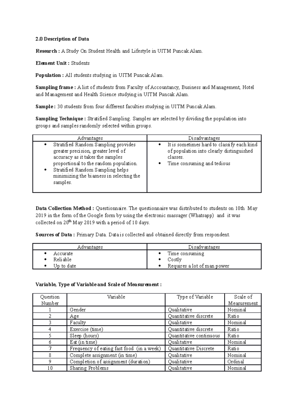 Data description, frequency and regression - 2 Description of Data ...