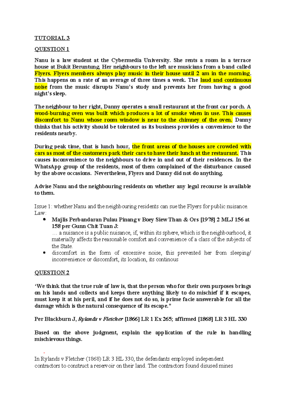TL II TUTO 3 - tuto - TUTORIAL 3 QUESTION 1 Nanu is a law student at ...