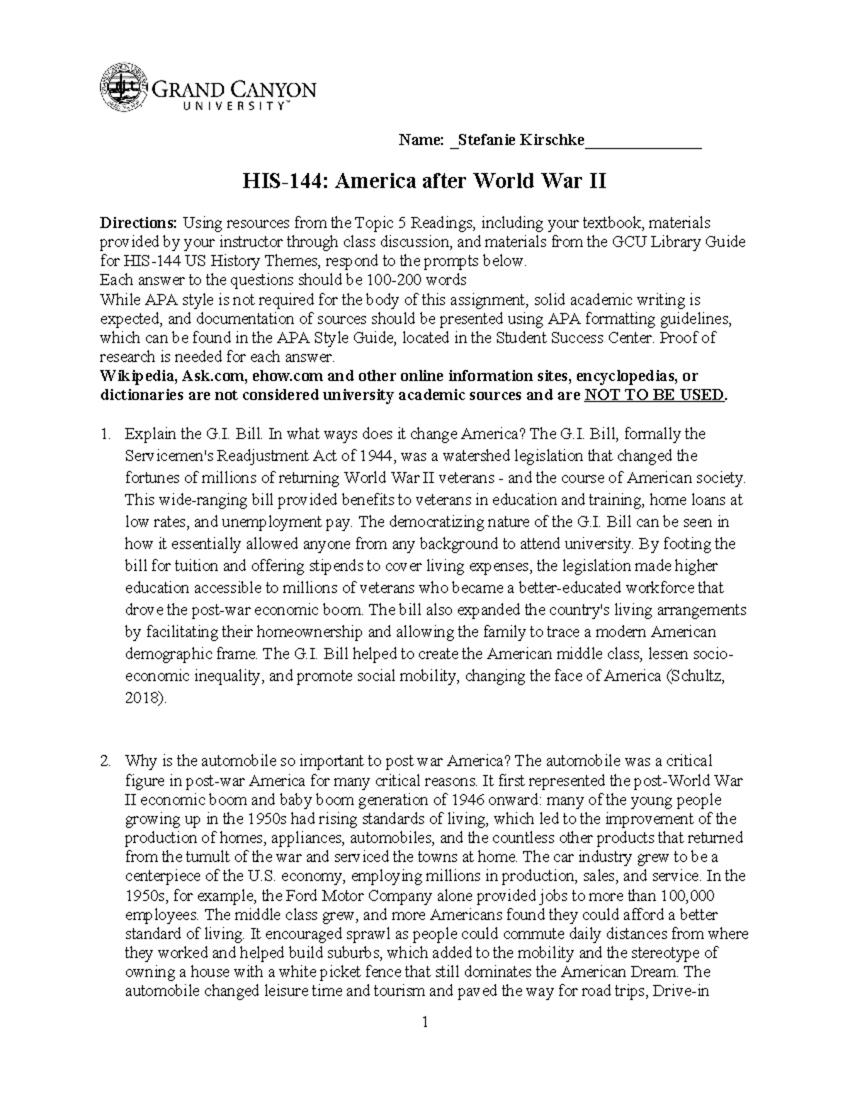 HIS-144-RS-America after WWII Worksheet - Name: Stefanie Kirschke ...