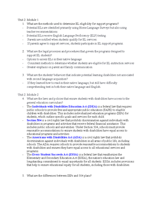 D096 d169 m2 study guide - Module 2: Laws, Policies and Procedures that Inform Teaching ...