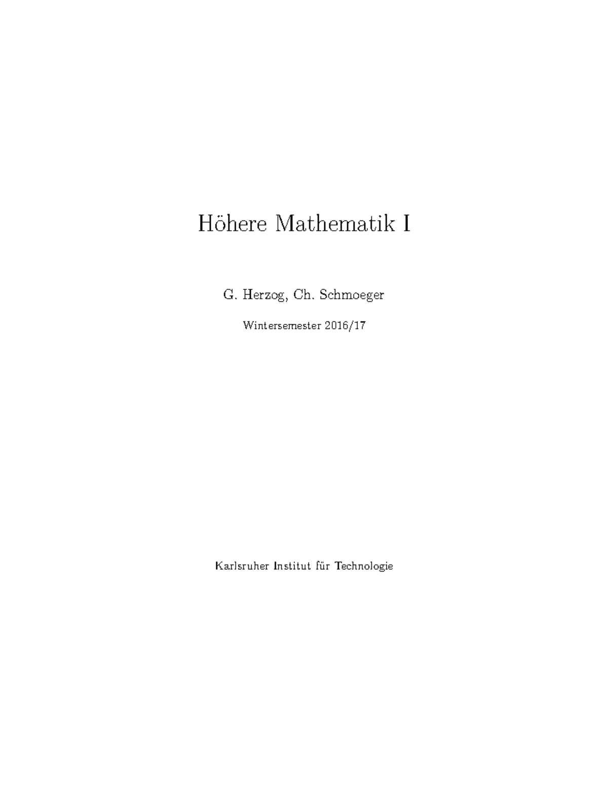 Höhere Mathematik 1 (Skript, aber kurz und knackig!) - Höhere ...