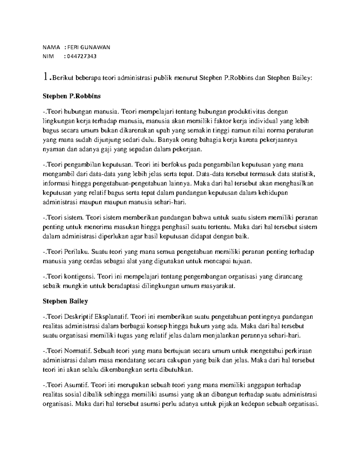 Tugas 3 SESI 7 PIAN FERI Gunawan - NAMA : FERI GUNAWAN NIM : 044727343 ...