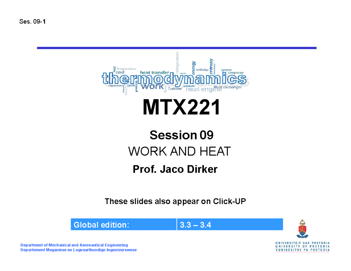 MTX 221 Lecture Notes 09-Theme - ####### Prof. Jaco Dirker These slides ...