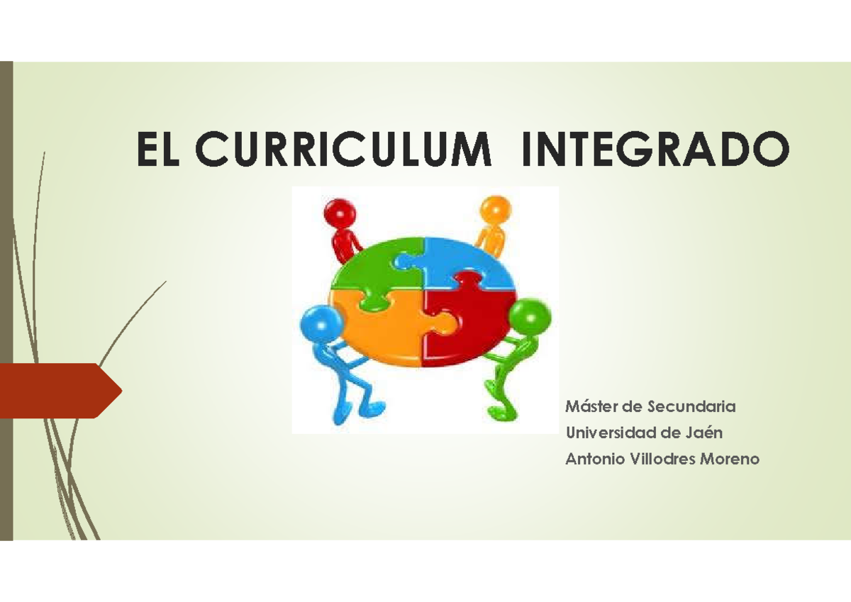 EL Curriculum Integrado 22-23 - EL CURRICULUM INTEGRADO Máster de ...