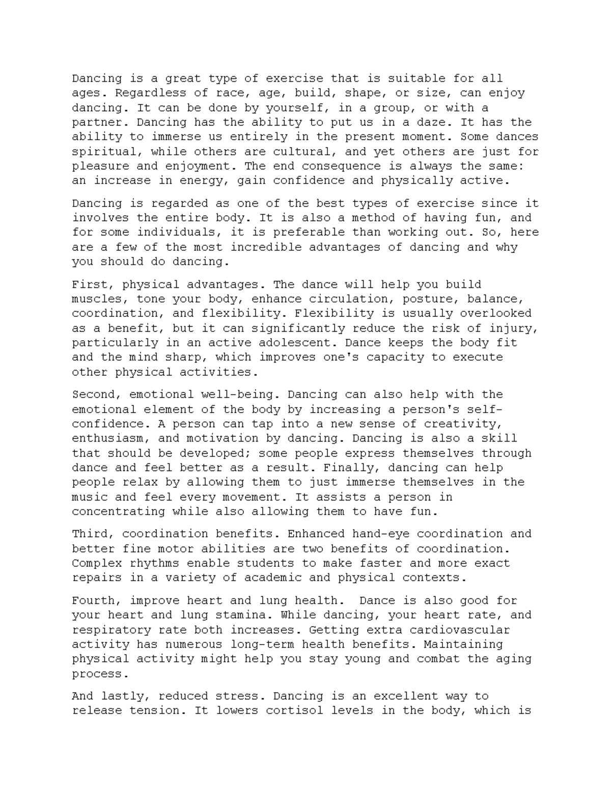 IMPORTANT AND BENEFITS OF DANCING - Dancing is a great type of exercise ...