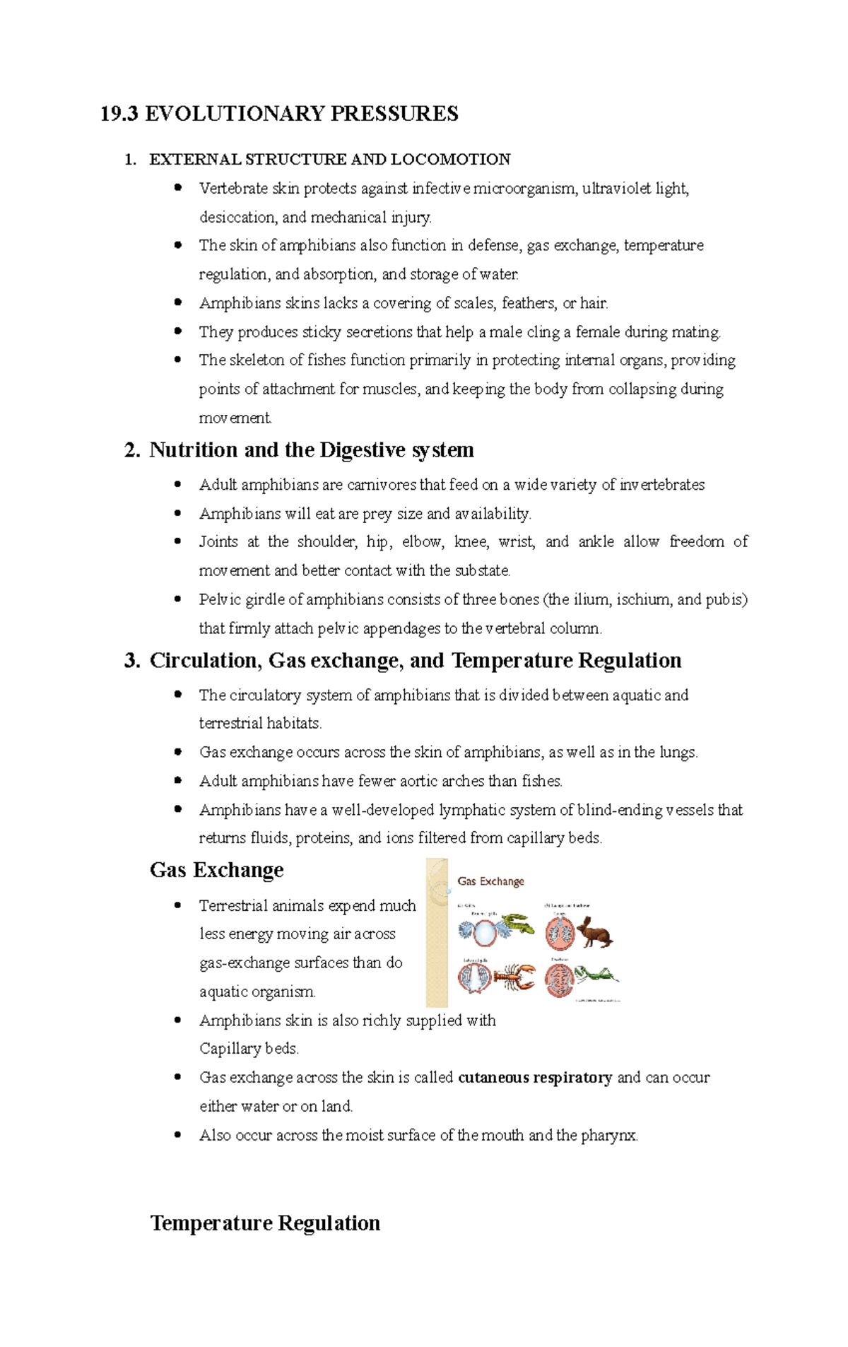 19.3 Amphibians AND ITS CHARACTERISTICS - 19 EVOLUTIONARY PRESSURES 1 ...
