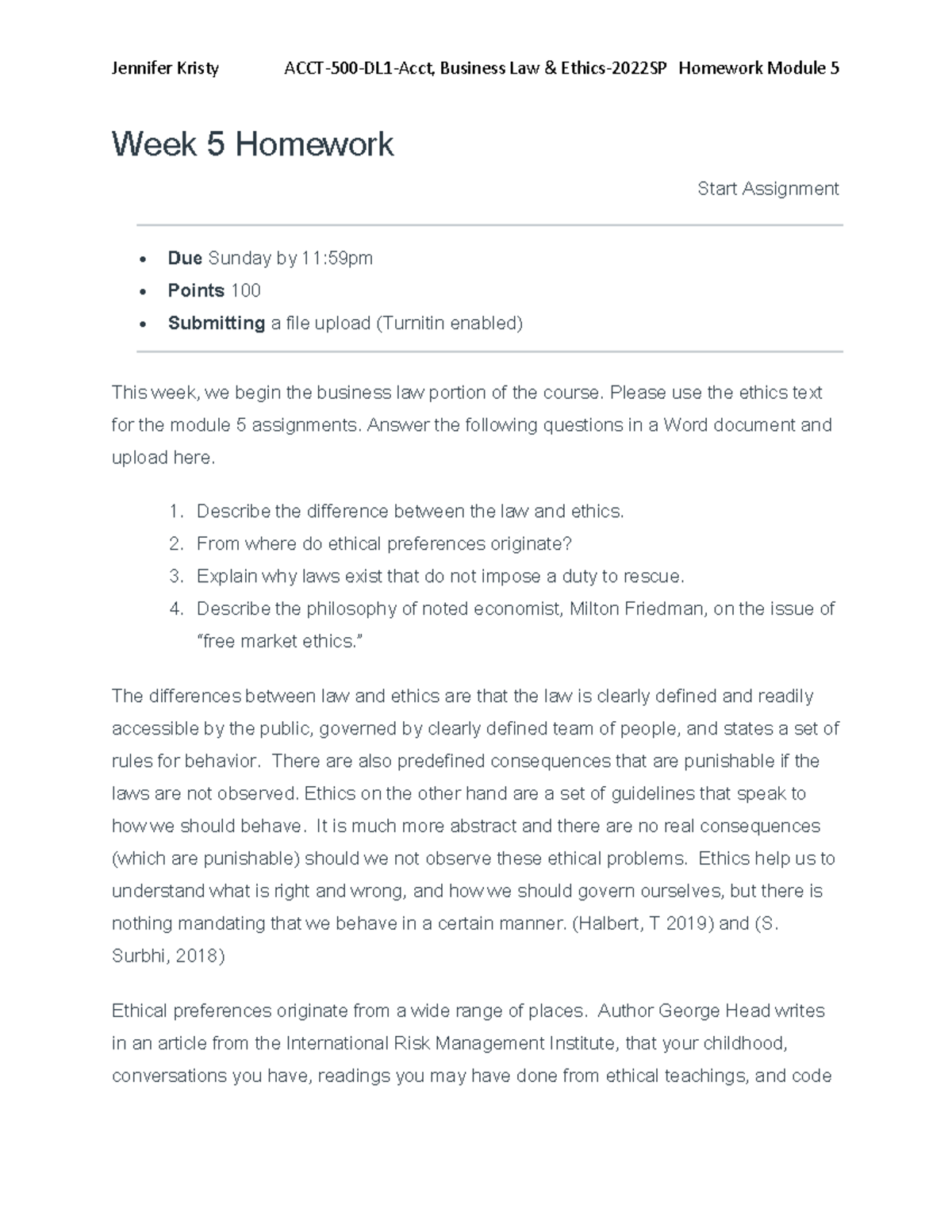 Annotated-ACCT Module%205 Homework Questions - Week 5 Homework Start ...