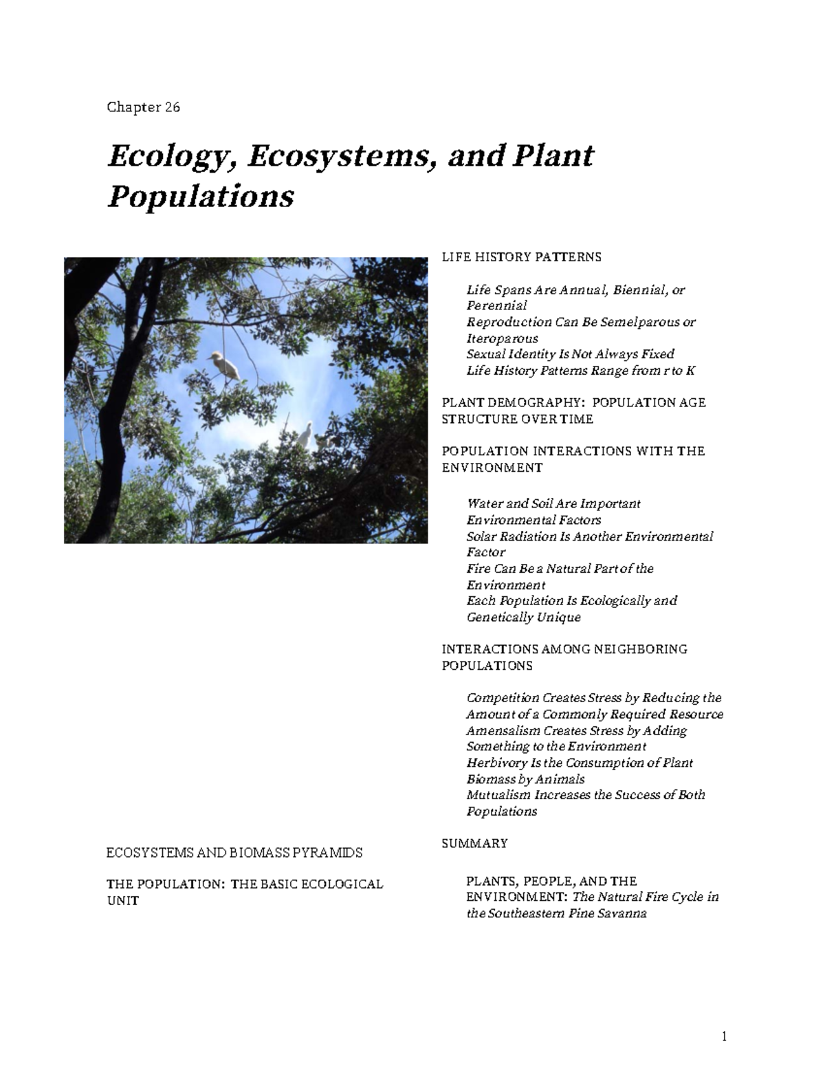 Chapter 26nf Ecology - Textbook - Chapter 26 Ecology, Ecosystems, and ...