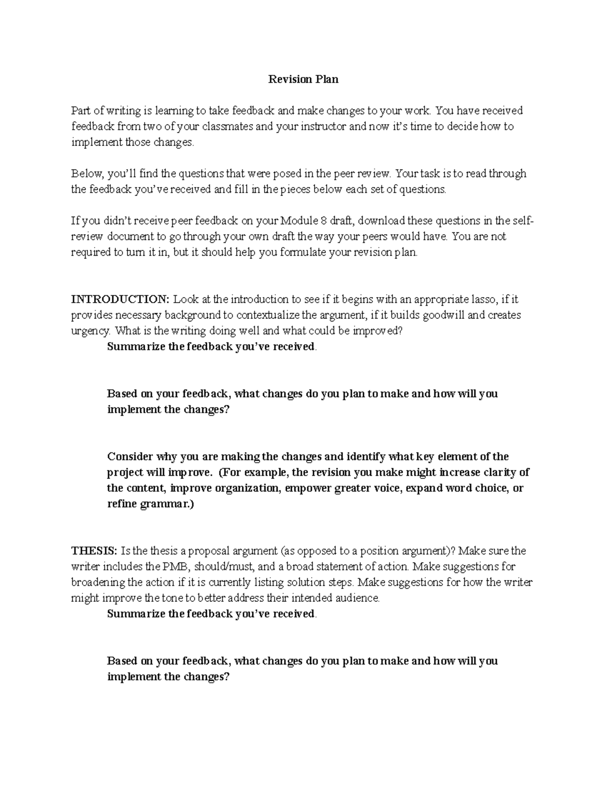 Revision Plan V3 - Revision Plan Part of writing is learning to take ...