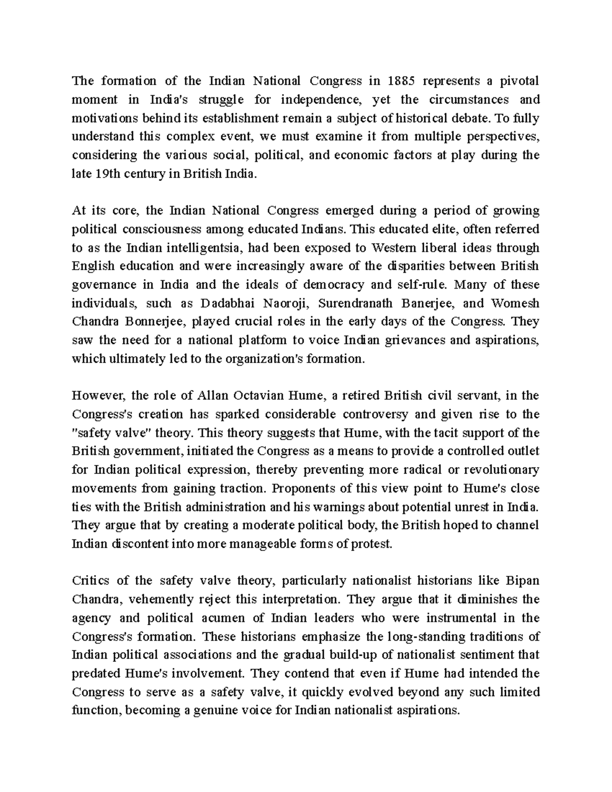 BS INC formation safet - The formation of the Indian National Congress ...