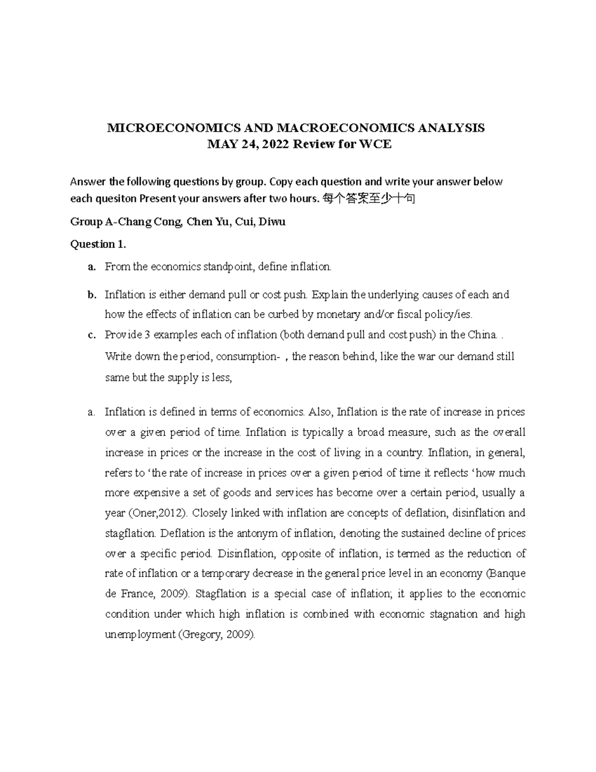 My review Micro-Macro answer exam - MICROECONOMICS AND MACROECONOMICS ANALYSIS MAY 24, 2022 ...